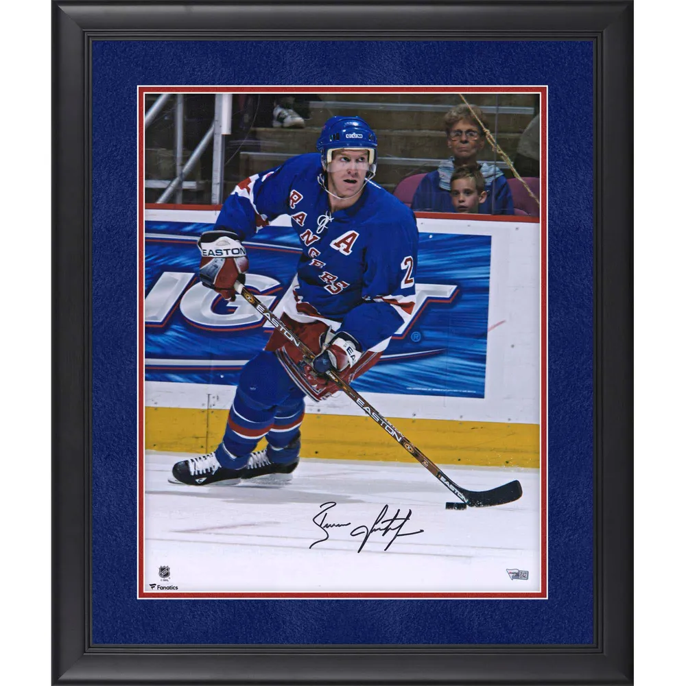 Lids Brian Leetch New York Rangers Fanatics Authentic Autographed Framed 16" x 20" Blue Jersey ...