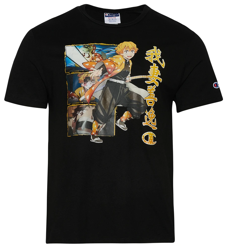 Champion Mens Demon Slayer Zenitsu T-Shirt - Black | Hamilton Place