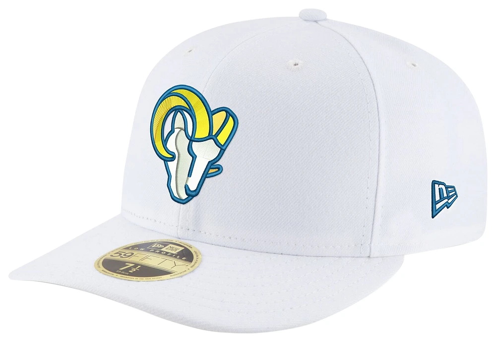New Era Mens Rams 59Fifty Low Profile Fitted Hat - White | Plaza Las ...
