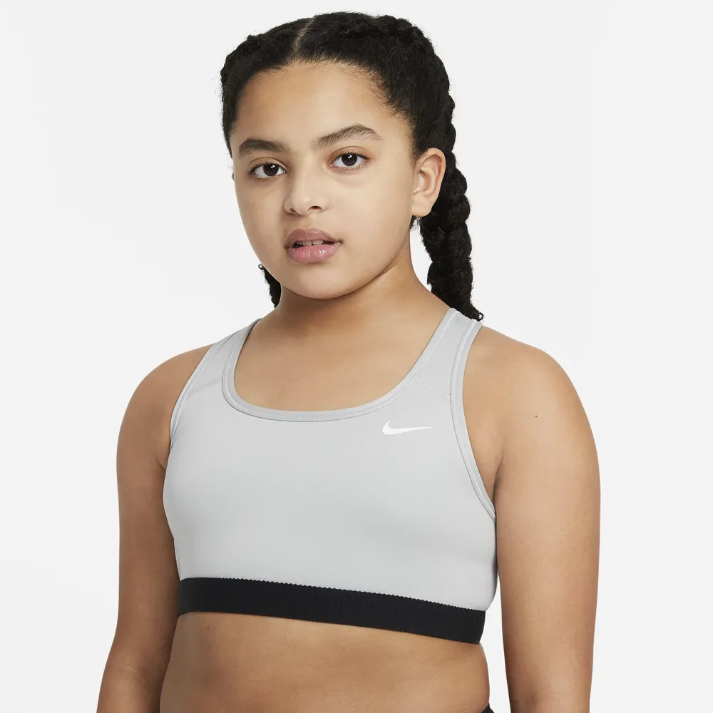 Nike Girls Pro Swoosh Bra - Girls' Grade School Carbon Heather/White ...