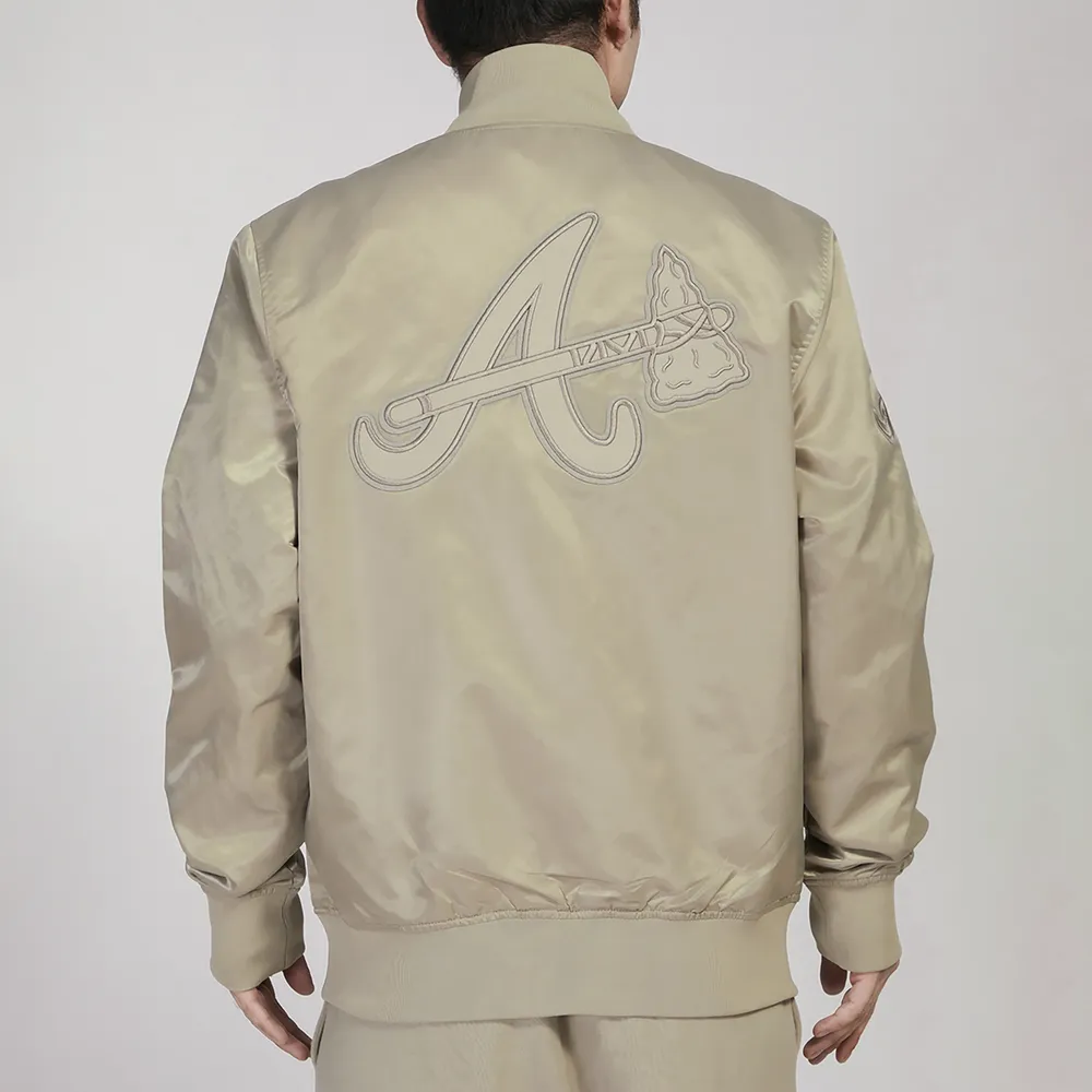 Pro Standard Mens Pro Standard Braves Tonal Satin Jacket - Mens Taupe ...