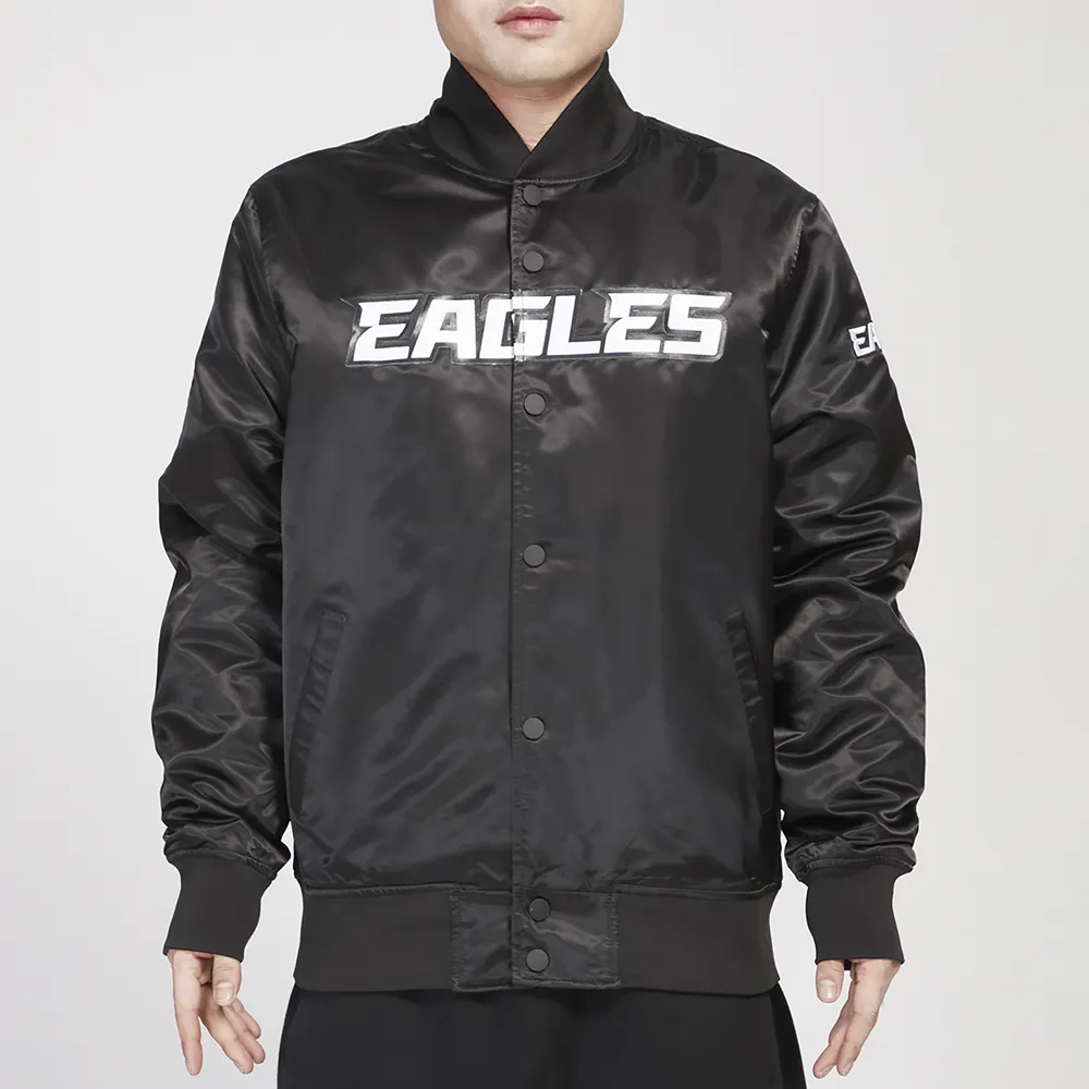 Pro Standard Mens Eagles Big Logo Satin Jacket - Black | Mall of America®