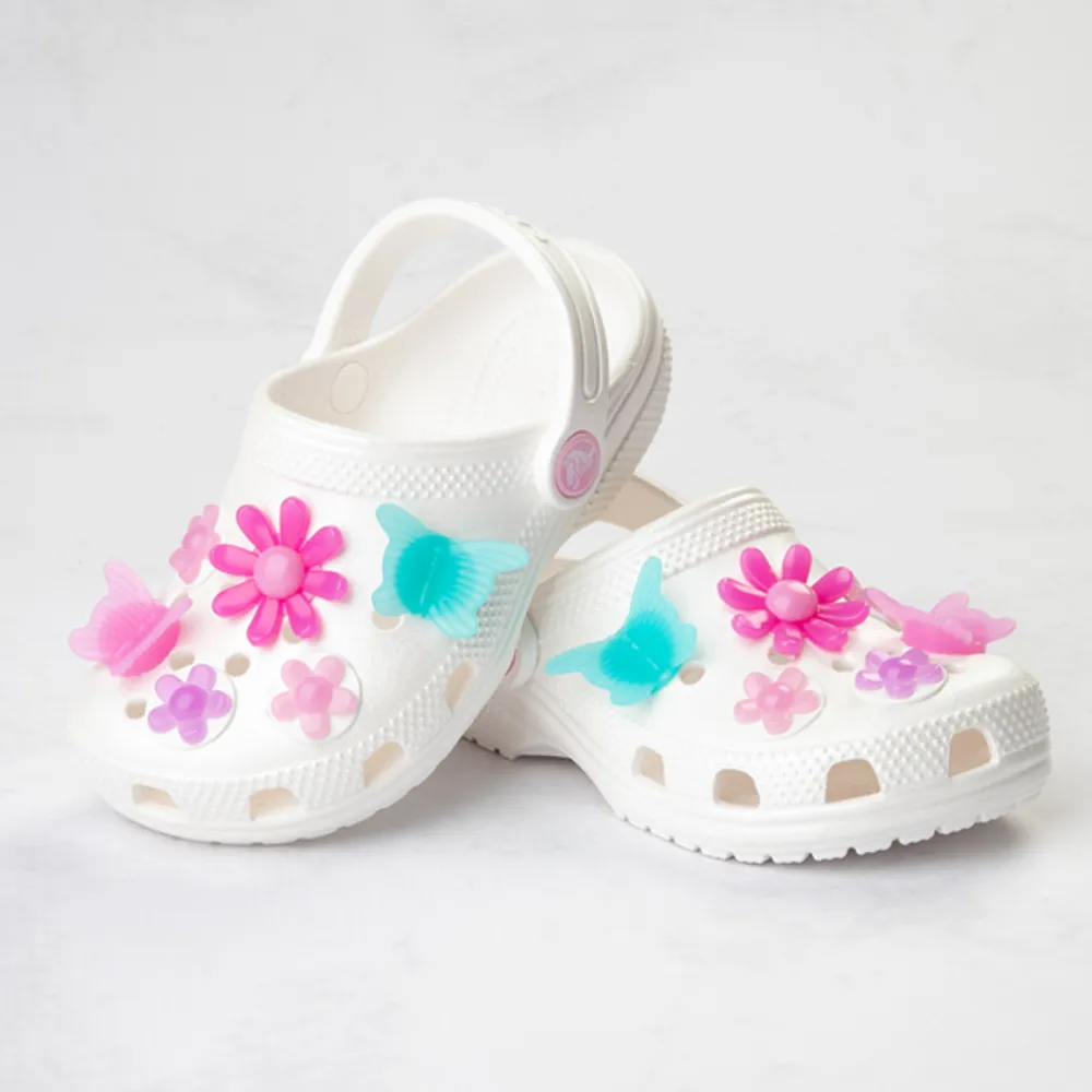 Crocs Classic Glitzy Flower Clog - Baby / Toddler - White | Hamilton Place