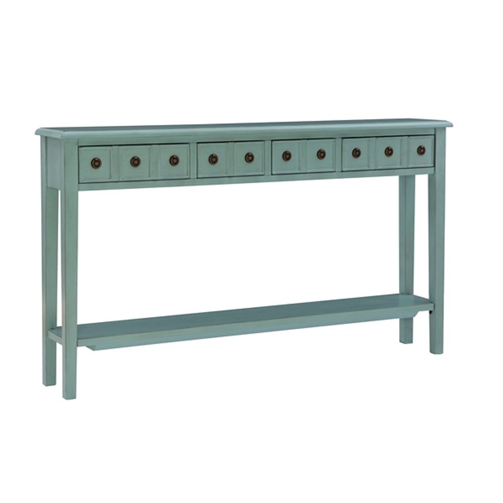 Kirklands Paloma Teal 4-Drawer Console Table | Hamilton Place