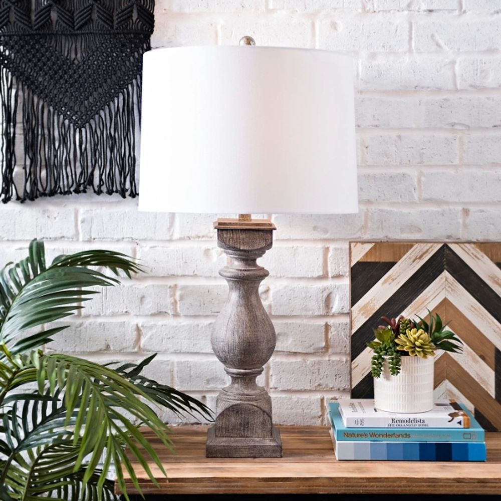 Kirklands Gray Balustrade Table Lamp | Hamilton Place