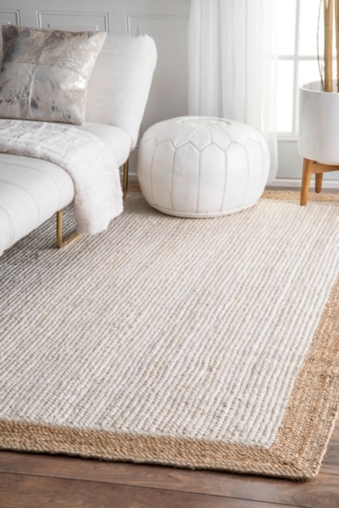 Kirkland's White and Natural Corsica Area Rug, 5x8 | Hamilton Place