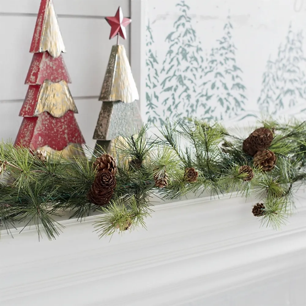 Kirkland's Drooping Snowy Ming Pine Christmas Garland | Hamilton Place