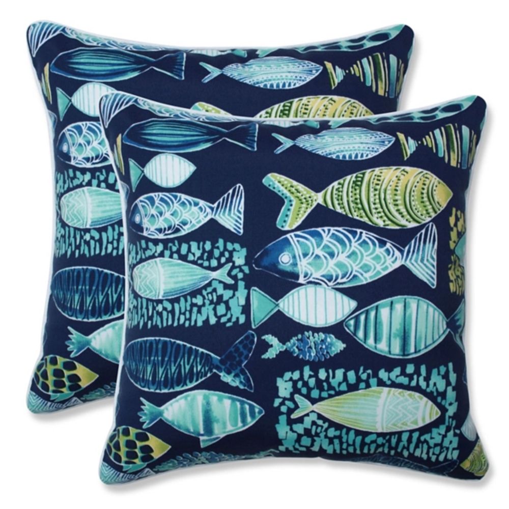Kirkland's Hooked Lagoon Outdoor Pillows, Set of 2 | Hamilton Place