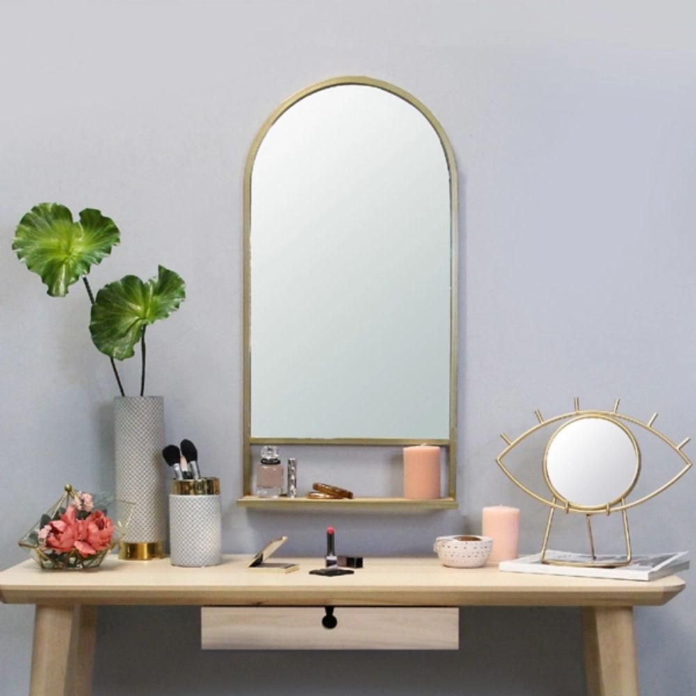 Kirkland's Gold Metal Arch Wall Shelf with Collapsible Shelf ...