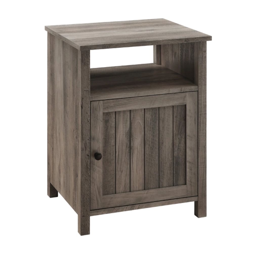 Kirklands Gray Wash Grooved Door Side Table | Hamilton Place