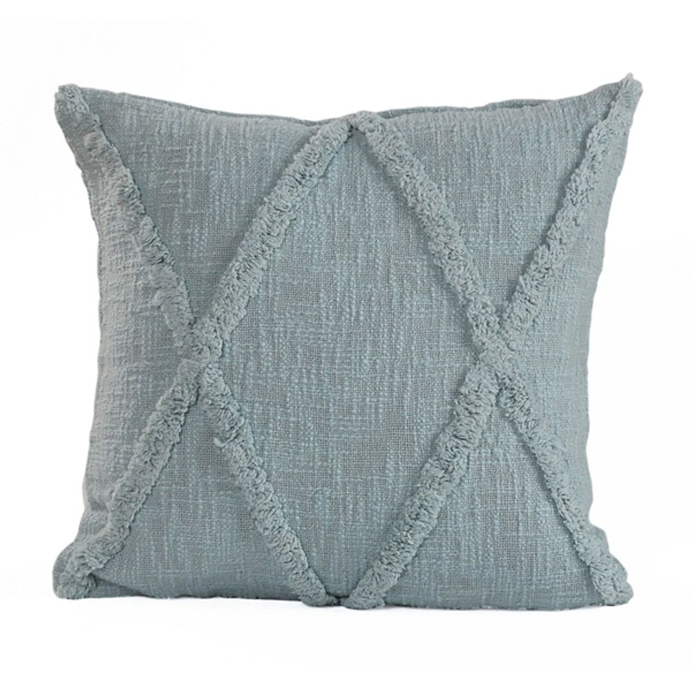 Kirklands Pastel Blue Tufted Diamond Pillow, 18 in. | Hamilton Place