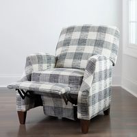 Kirkland's Gray and White Buffalo Check Recliner | Alexandria Mall