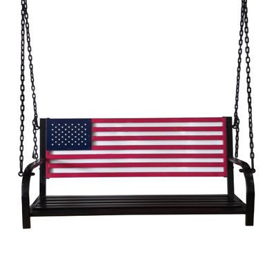 Kirkland's Metal American Flag Bench | Hamilton Place