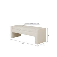Kirkland's Cream Button Tufted Upholstered Storage Bench | Hamilton Place