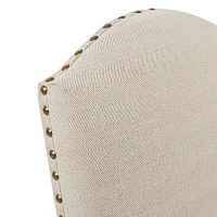 Kirklands Beige High Back Skirted Dining Chairs, Set of 2 | Hamilton Place