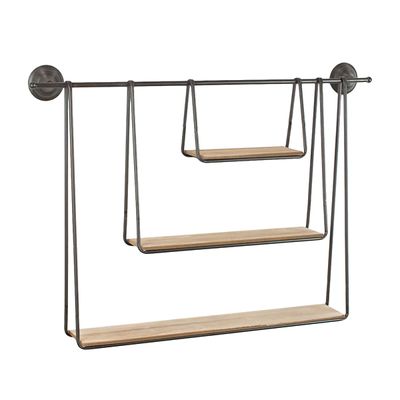 Kirkland's Metal and Natural Wood 3-Tier Wall Shelf | Hamilton Place
