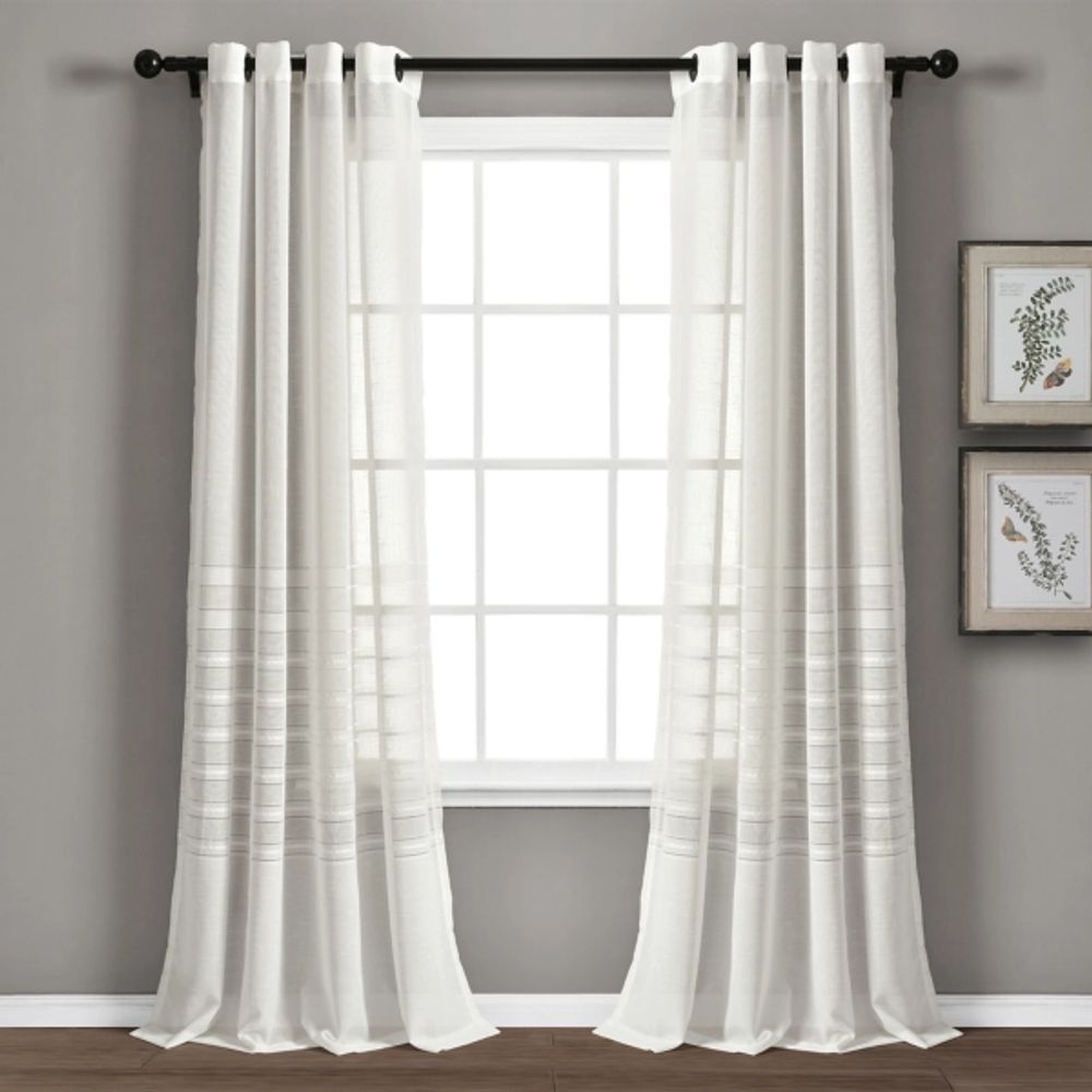 Kirklands White Sheer Grommet Curtain Panel Set, 84 in. | Hamilton Place