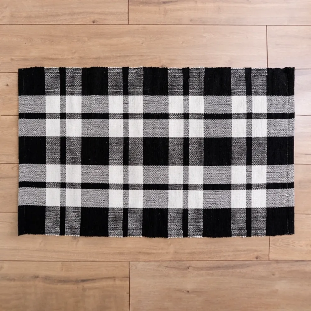 Kirklands Black and White Buffalo Check Scatter Rug | Hamilton Place