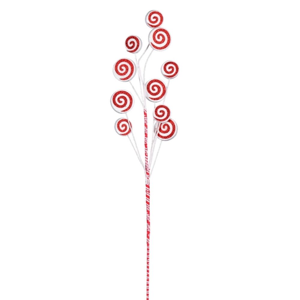 Kirklands Red and White Swirl Tree Picks, Set of 6 | Hamilton Place