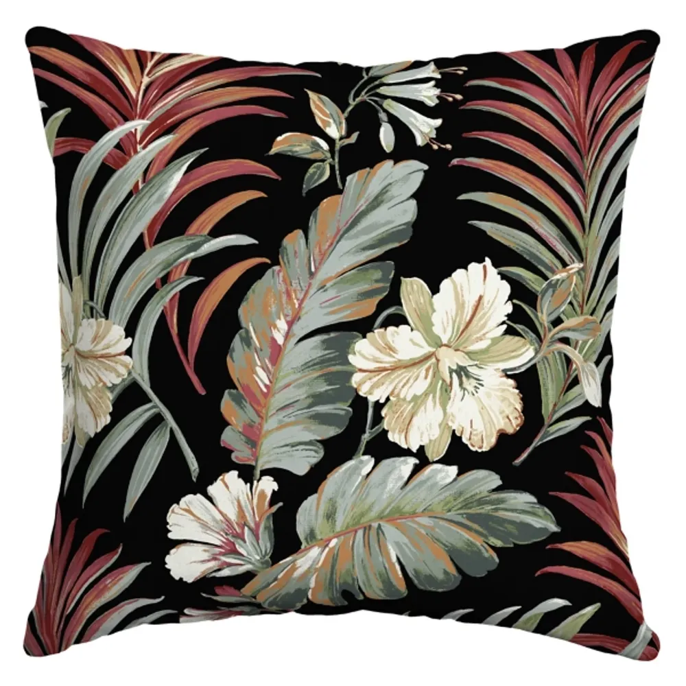 Kirkland's Black Simone Tropical Outdoor Pillow | Hamilton Place