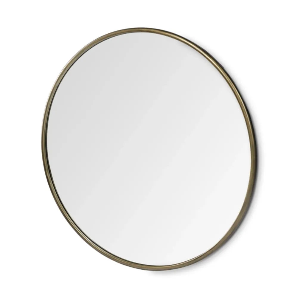 Kirkland's Gold Round Thin Metal Frame Wall Mirror | Hamilton Place