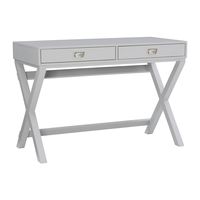 Kirklands Gray 2-Drawer X-Frame Desk | Hamilton Place
