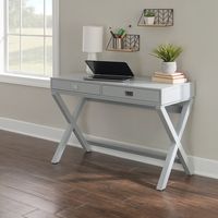 Kirklands Gray 2-Drawer X-Frame Desk | Hamilton Place