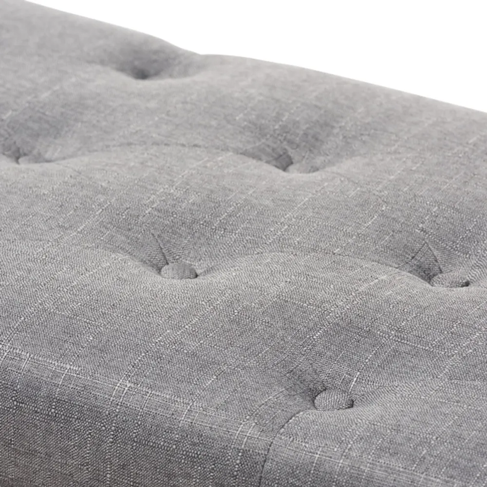 Kirklands Gray Upholstered Storage Ottoman | Hamilton Place