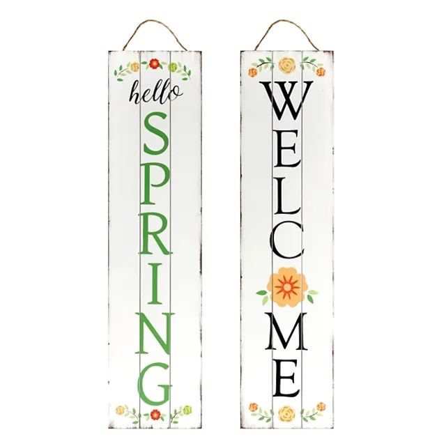 Kirklands Welcome Spring Double Sided Porch Sign at Hamilton Place in ...