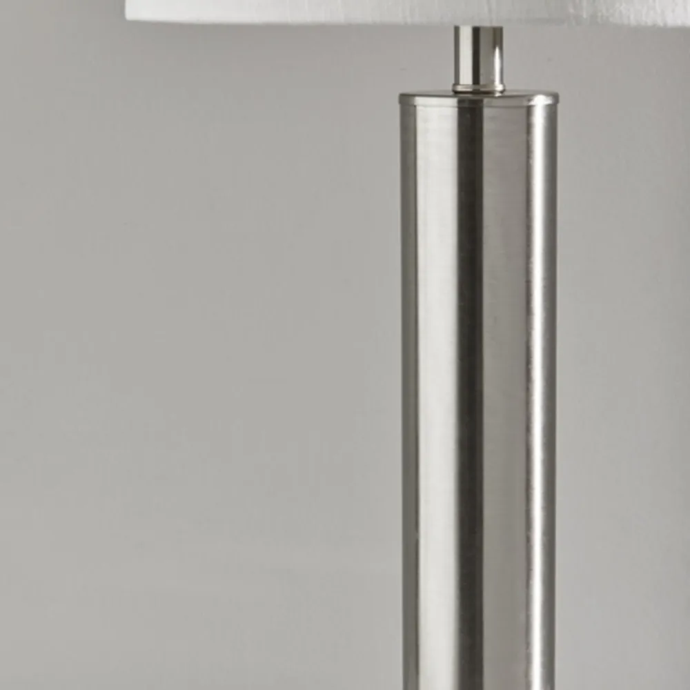 Kirklands Brushed Steel Cylinder Table Lamp | Hamilton Place