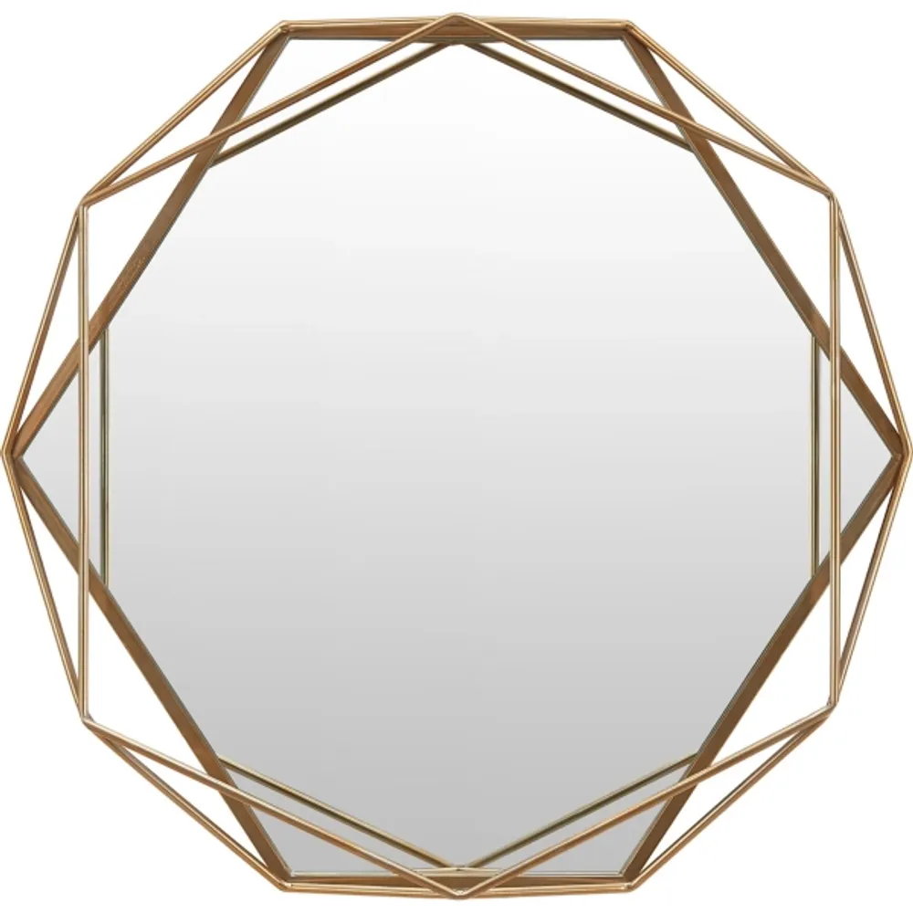 Kirkland's Gold Wire Metal Hexagon Frame Wall Mirror | Hamilton Place