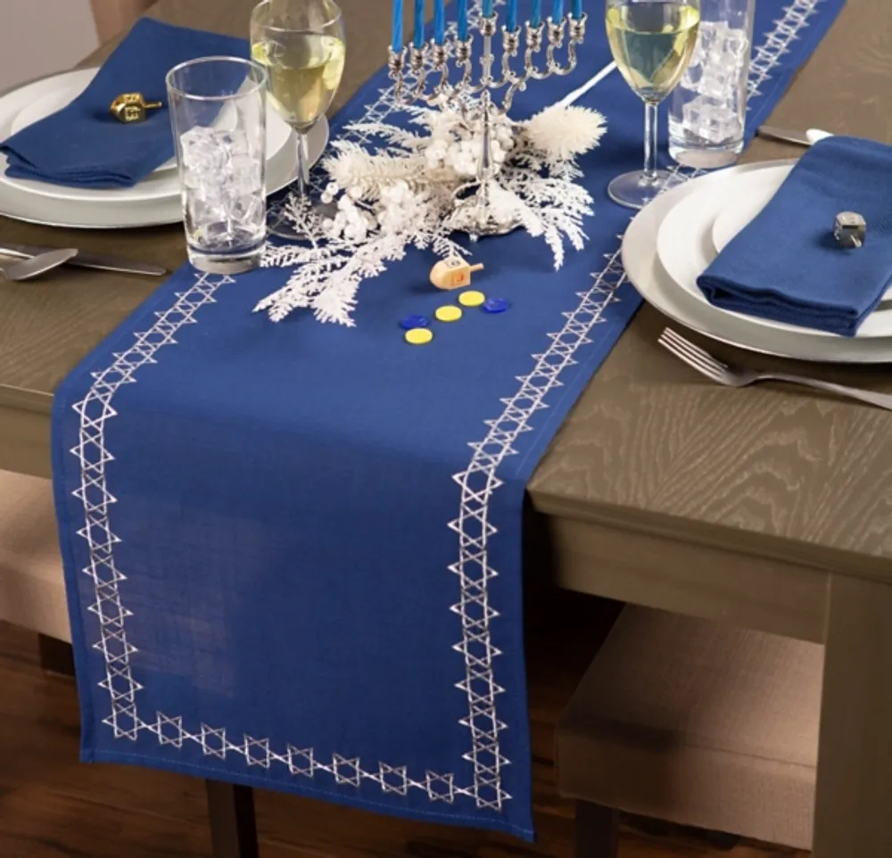 Kirklands Blue Star of David Hanukkah Table Runner | Hamilton Place