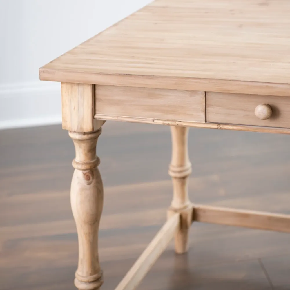 Kirklands Diane Spindle Leg Blond Wood Desk | Hamilton Place