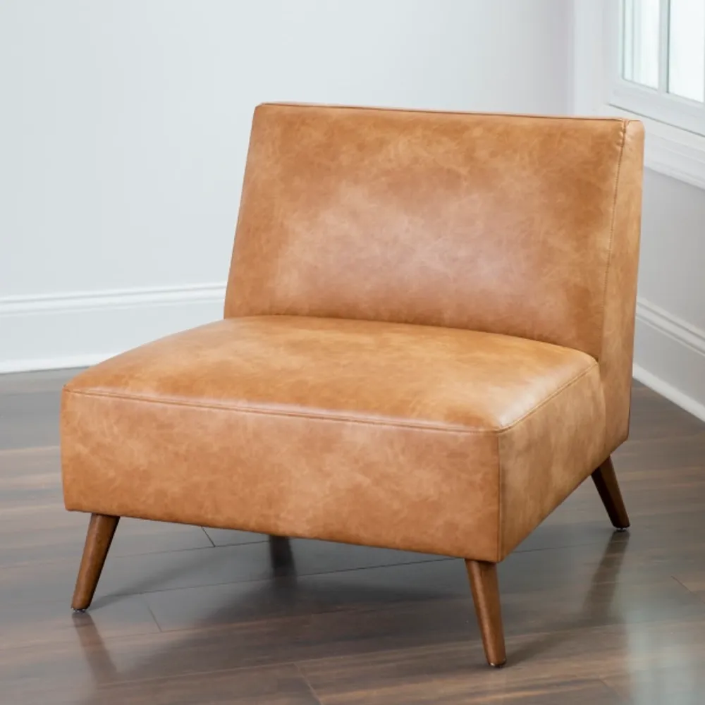 Kirklands Cognac Faux Leather Accent Chair | Hamilton Place