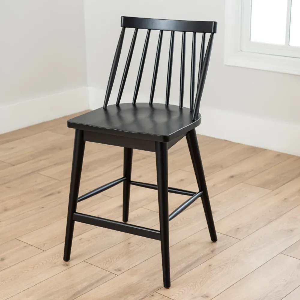 Kirklands Black Windsor Counter Stool | Hamilton Place