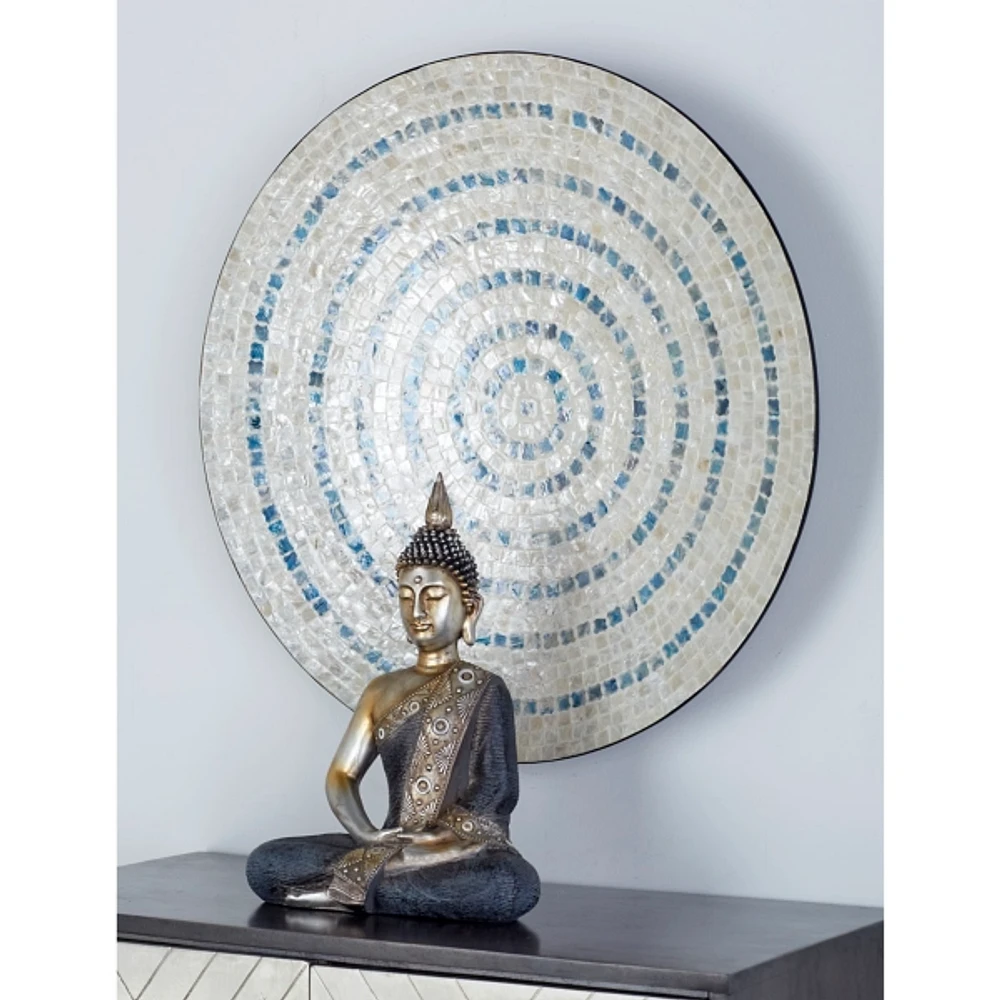 Kirklands Mother Of Pearl Coastal Gong Wall Decoration | Hamilton Place