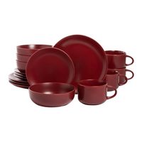 Kirklands Matte Red Ceramic 16-pc. Dinnerware Set | Hamilton Place