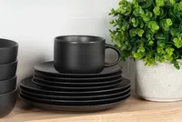 Kirklands Matte Black Ceramic 16-pc. Dinnerware Set | Hamilton Place