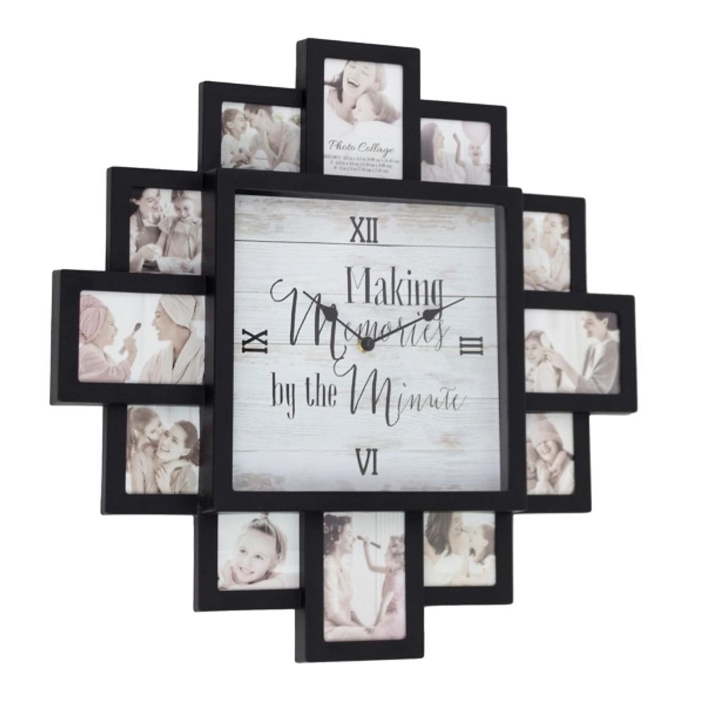 Kirklands Black 12 Photo Frame Collage Clock | Hamilton Place
