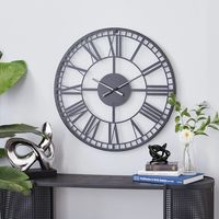 Kirklands Black Metal Open Frame Wall Clock | Hamilton Place