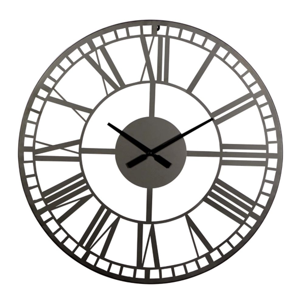 Kirklands Black Metal Open Frame Wall Clock | Hamilton Place