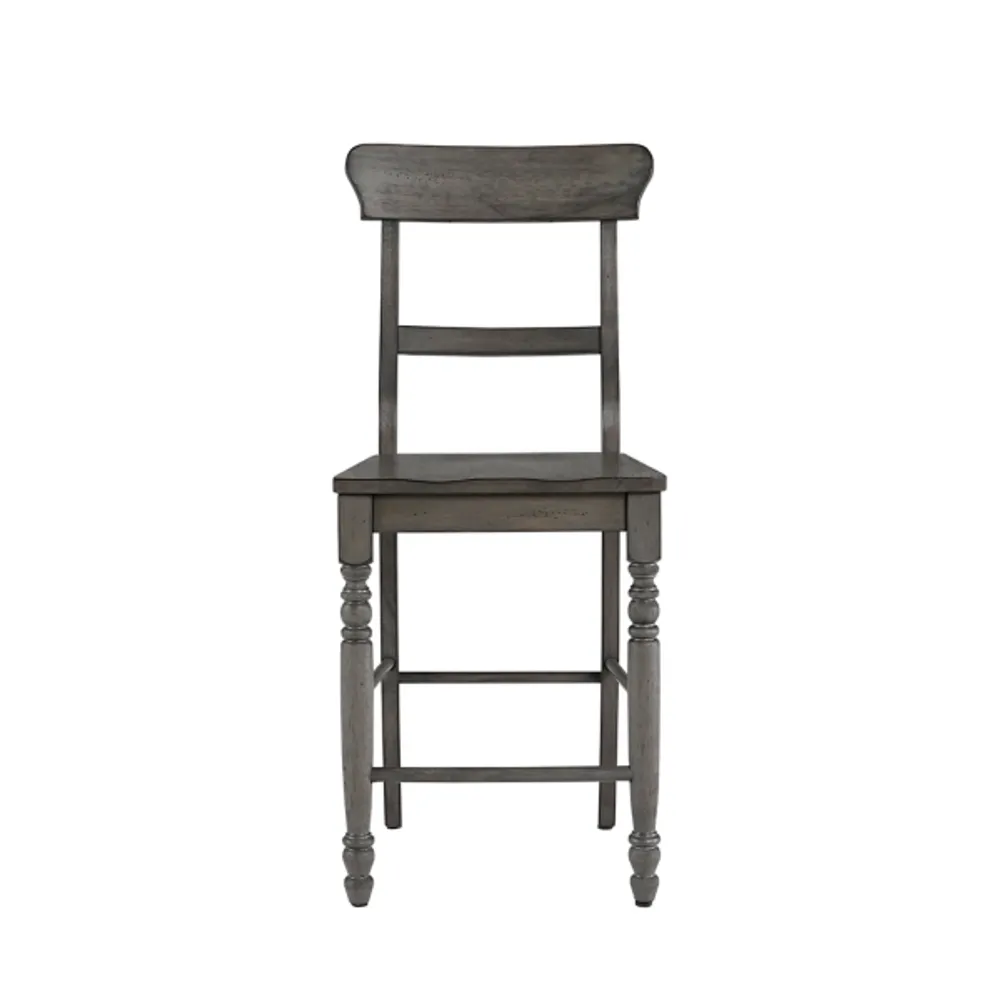 Kirklands Slate Gray Ladder Back Counter Stools, Set of 2 | Hamilton Place