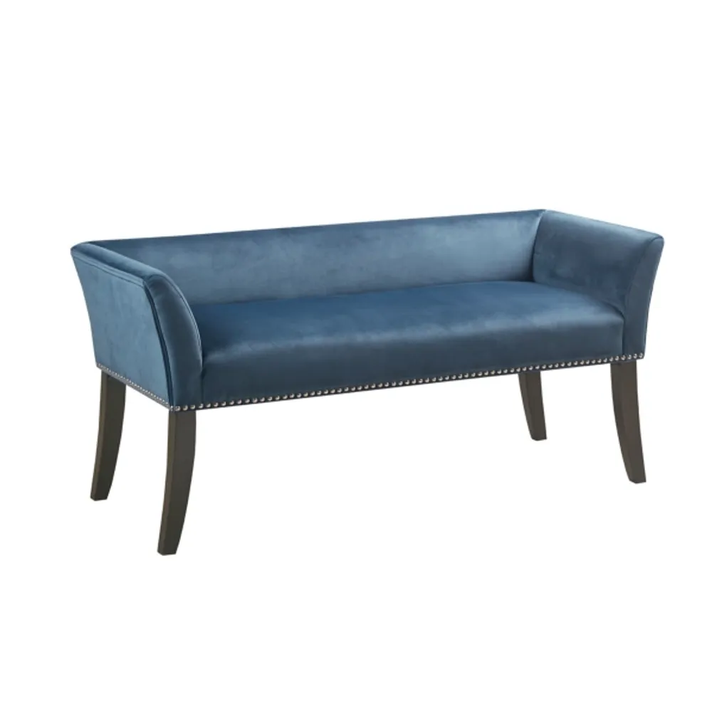 Kirkland's Antique Sapphire Low Back Upholstered Bench | Hamilton Place
