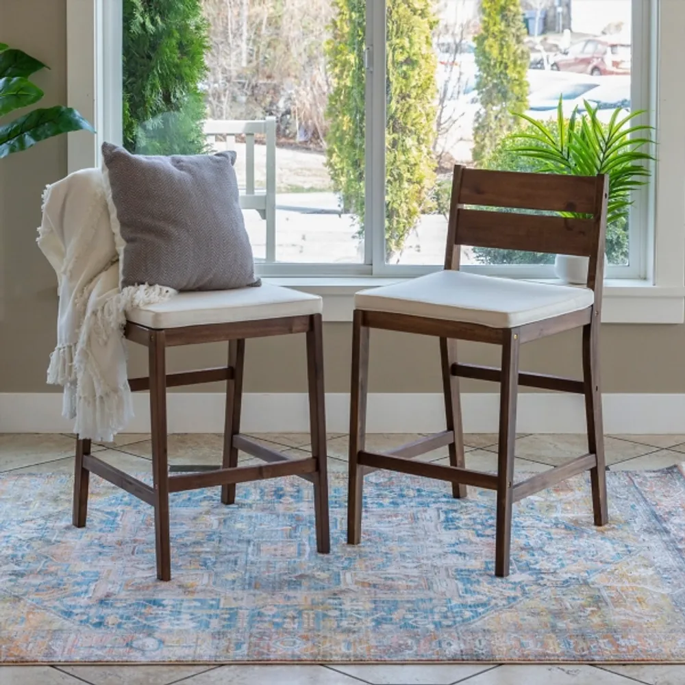Kirklands Wood Slat Back Outdoor Counter Stools, Set of 2 | Hamilton Place