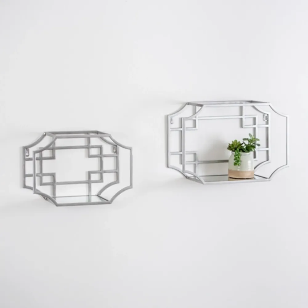 Kirkland's Silver Metal Nesting Wall Shelves, Set of 2 | Hamilton Place