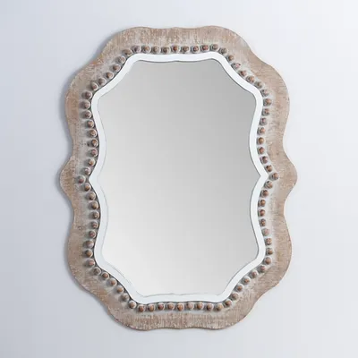 Kirkland's Cream Wood Beaded Arch Frame Mirror | Hamilton Place