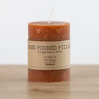 Kirklands Rusty Unscented Pillar Candle, 3x4 in. | Hamilton Place