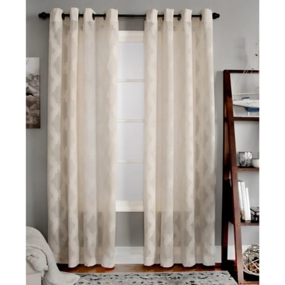 Kirklands Cream Ogival Sheer Single Curtain Panel, 84 in. | Hamilton Place