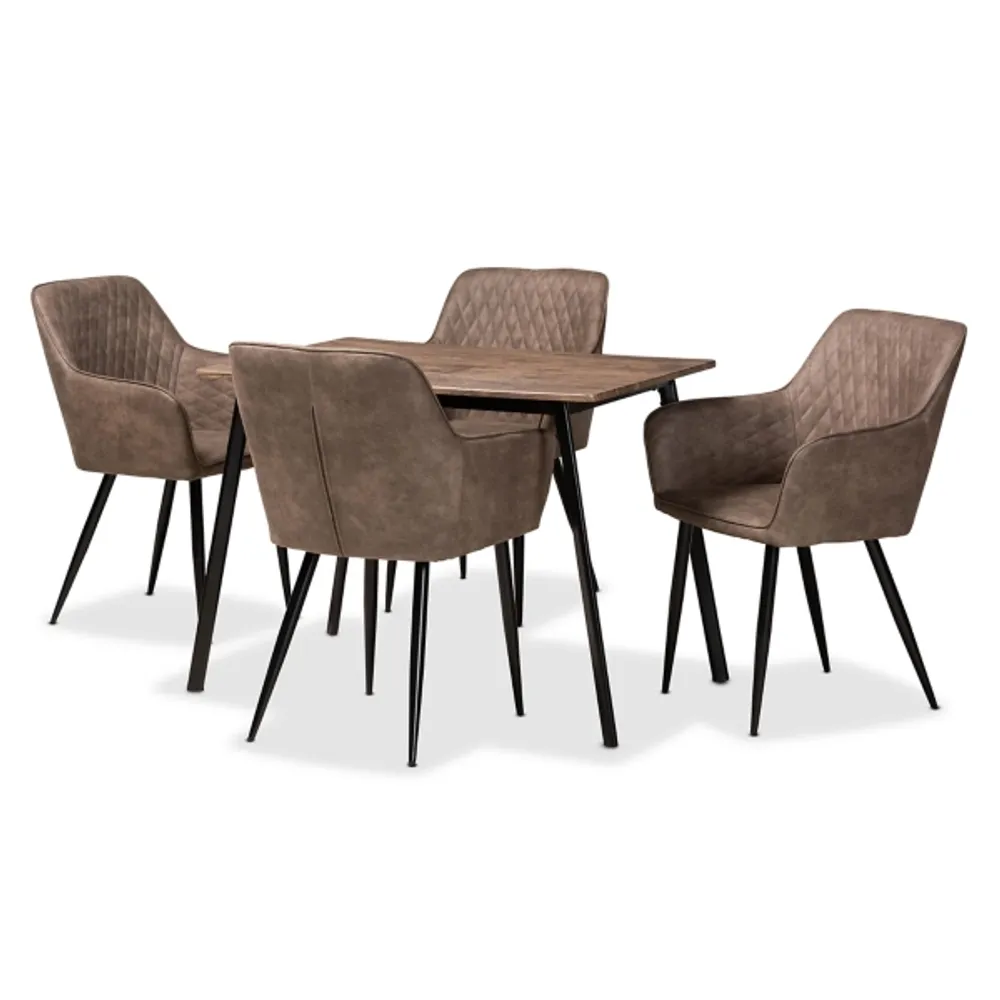 Kirkland's Table and Leather Bucket Chairs 5-pc. Dining Set | Hamilton ...