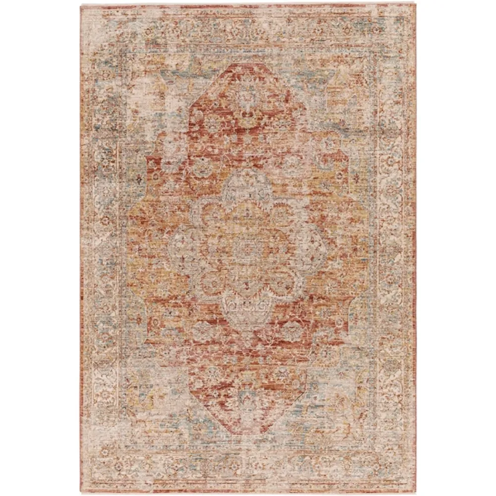 Kirkland's Lilibet Rust Red Medallion Area Rug, 5x7 | Hamilton Place